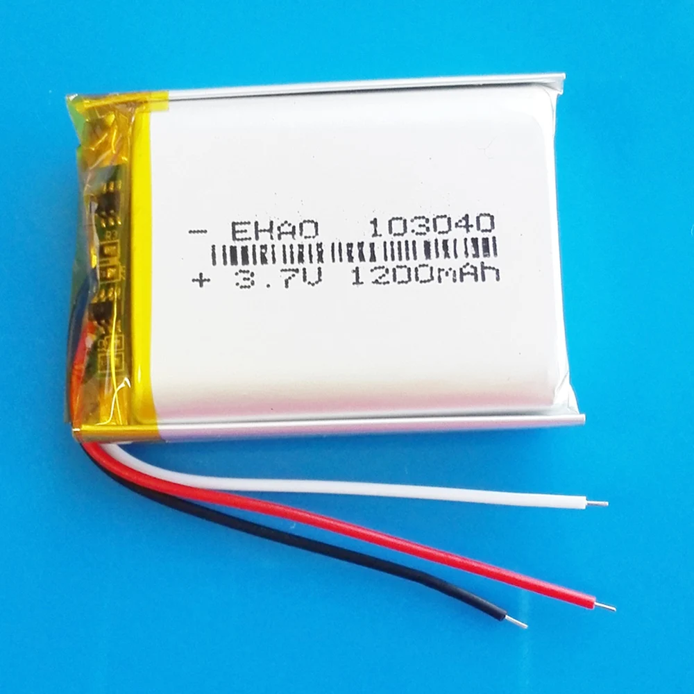 EHAO-103040-3-7V-1200mAh-Lipo-Polymer-Lithium-Rechargeable-battery-with ...