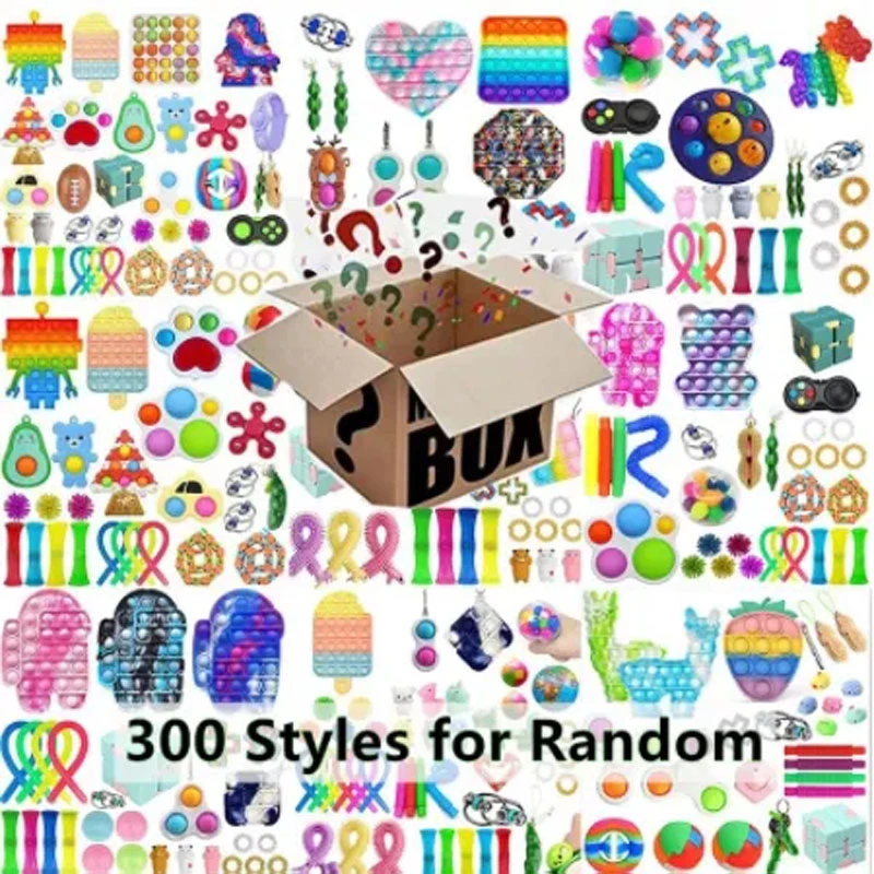 10-100pcs Random Fidget Toys Mystery Gifts Pack Surprise Box 300 ...