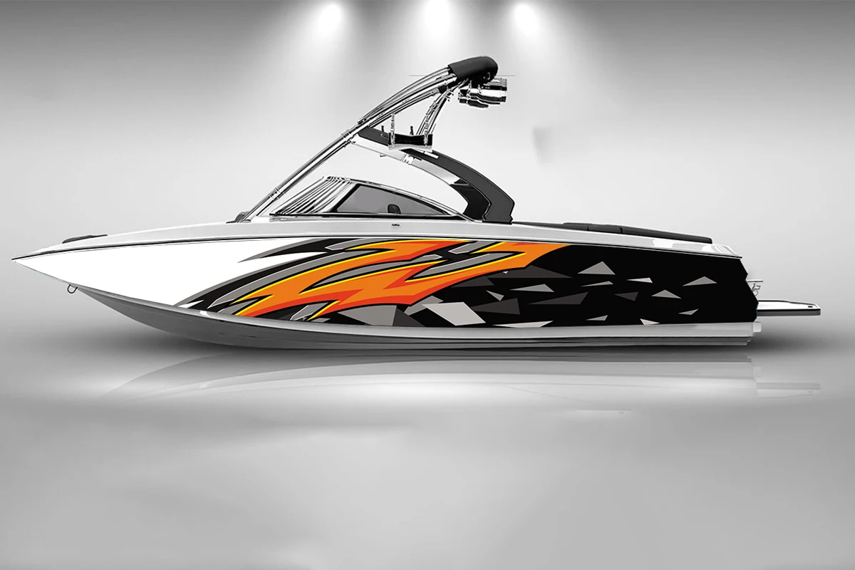 geometric-stripe-honeycomb-Boat-sticker-fashion-custom-fish-boat ...