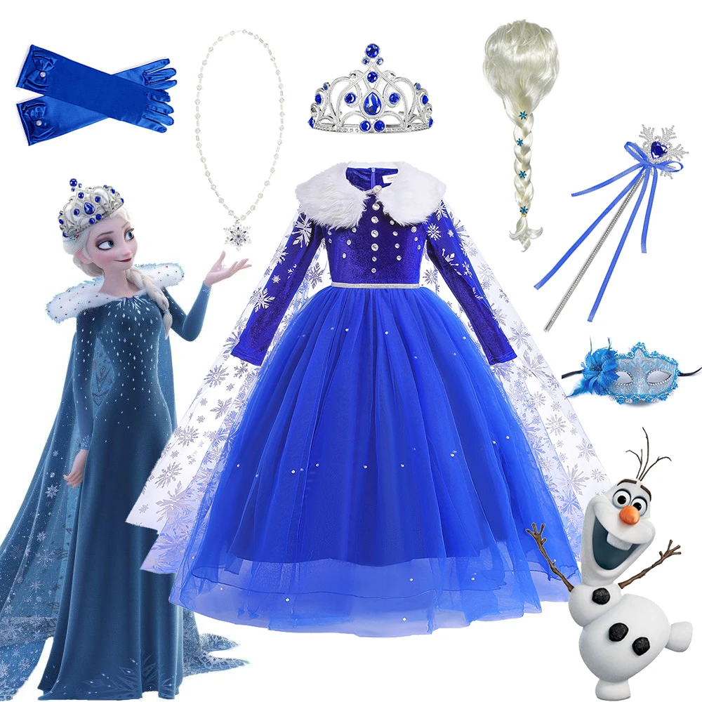 Frozen-Girls-Costumes-Elsa-Dress-Halloween-Party-Cosplay-Princess ...