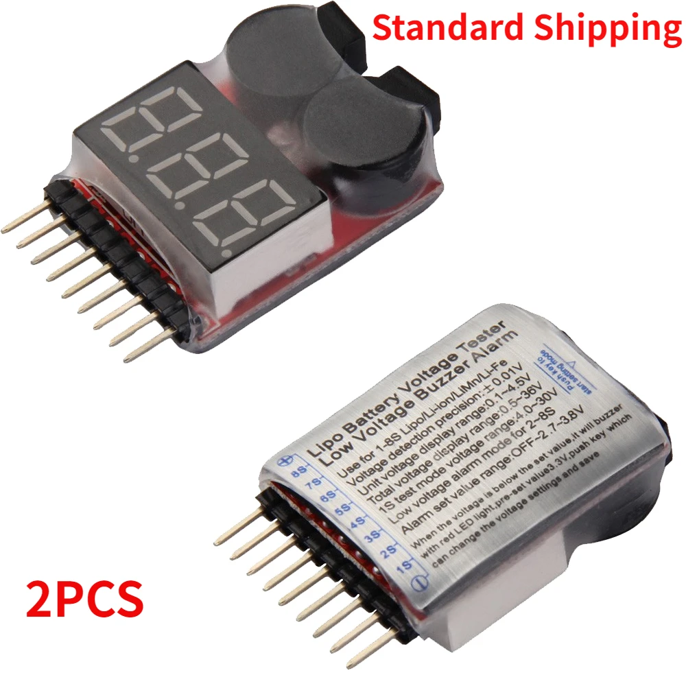 2PCS-1-8S-LED-Lipo-Voltage-Indicator-Checker-Tester-Low-Voltage-Buzzer ...