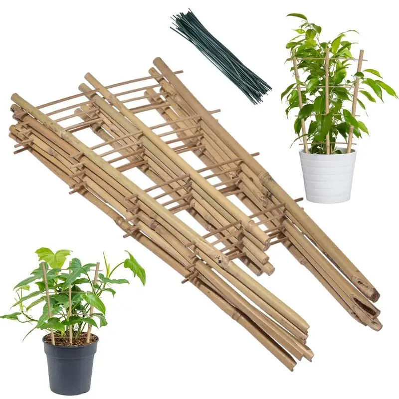 Garden Small Plants Bamboo Square Trellis 6 Pack Climbing Natural ...