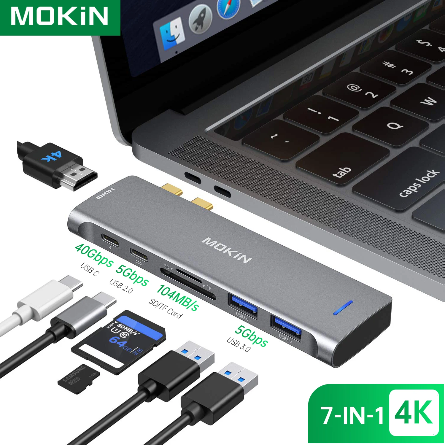 MOKiN-Hub-USB-C-Adaptador-MultiPuerto-USB-C-para-MacBook-Pro-Hub-USB-C ...