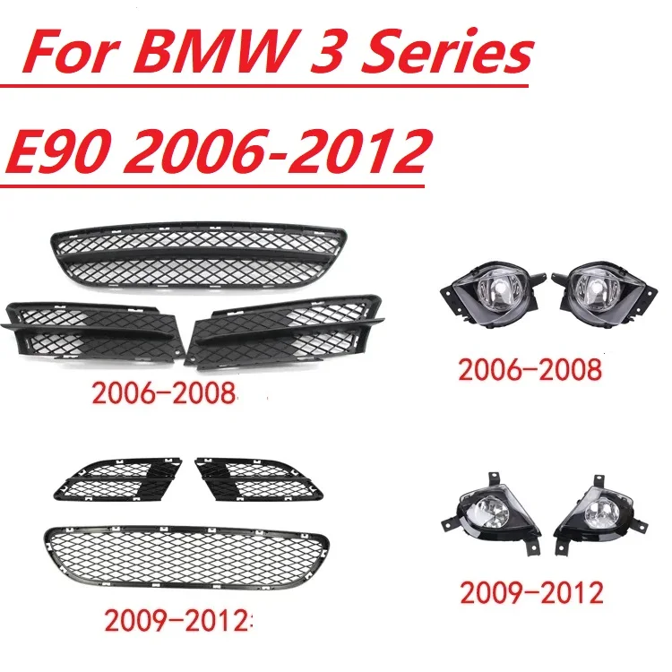 Black Front Fog Lamp Frame Decorative Grille For BMW 3 Series E90 E91 ...