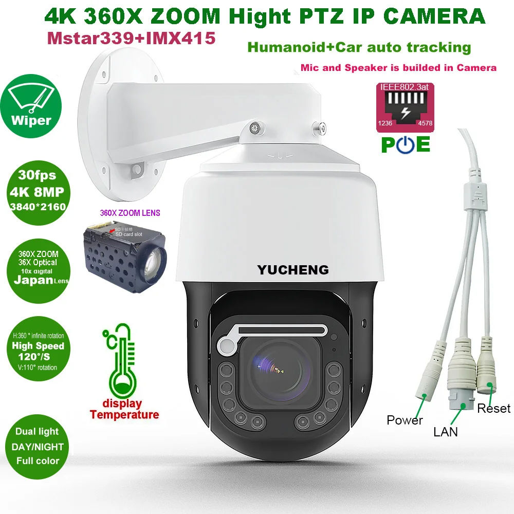 360X-ZOOM-IMX415-4K-8MP-30fps-POE-temperature-display-RTMP-High-Speed ...