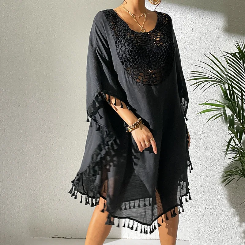 TRAF Cross Border Translucent Beach Dresses 2024 New Beach Coverup ...