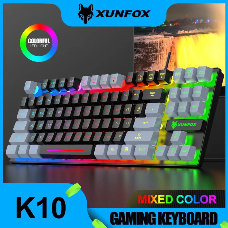 K10-Wired-Rainbow-Backlight-Dual-color-Film-Keyboard-87-key-USB ...