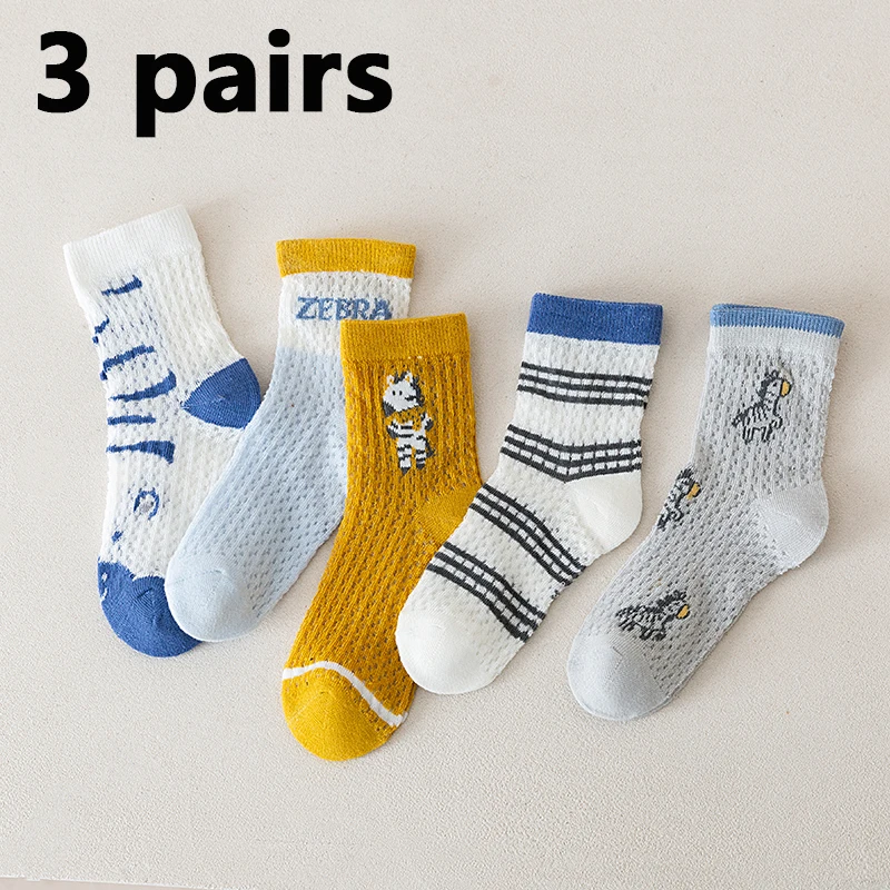 3-pairs-of-children-s-socks-boys-summer-mid-length-socks-breathable-mid ...