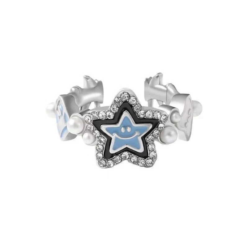 Lucky-Star-Shaped-Rings-Gothic-Open-Rings-Adjustable-Finger-Rings-Open ...