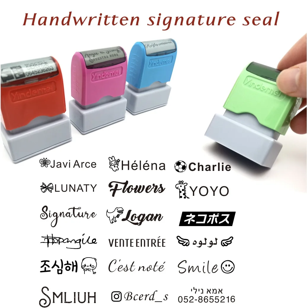 Custom-Teacher-Name-Ink-Stamp-Signature-Calligraphy-Selfing-Inking ...