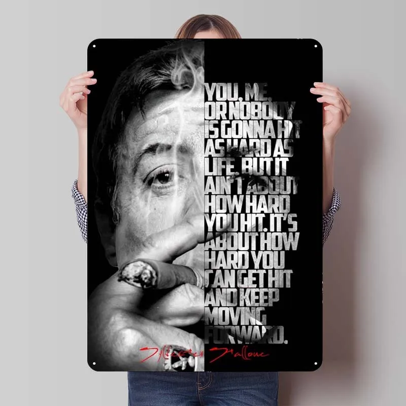 Sylvester-Stallone-Quote-Metal-Sign-Poster-House-Decor-Vintage-Tinplate ...