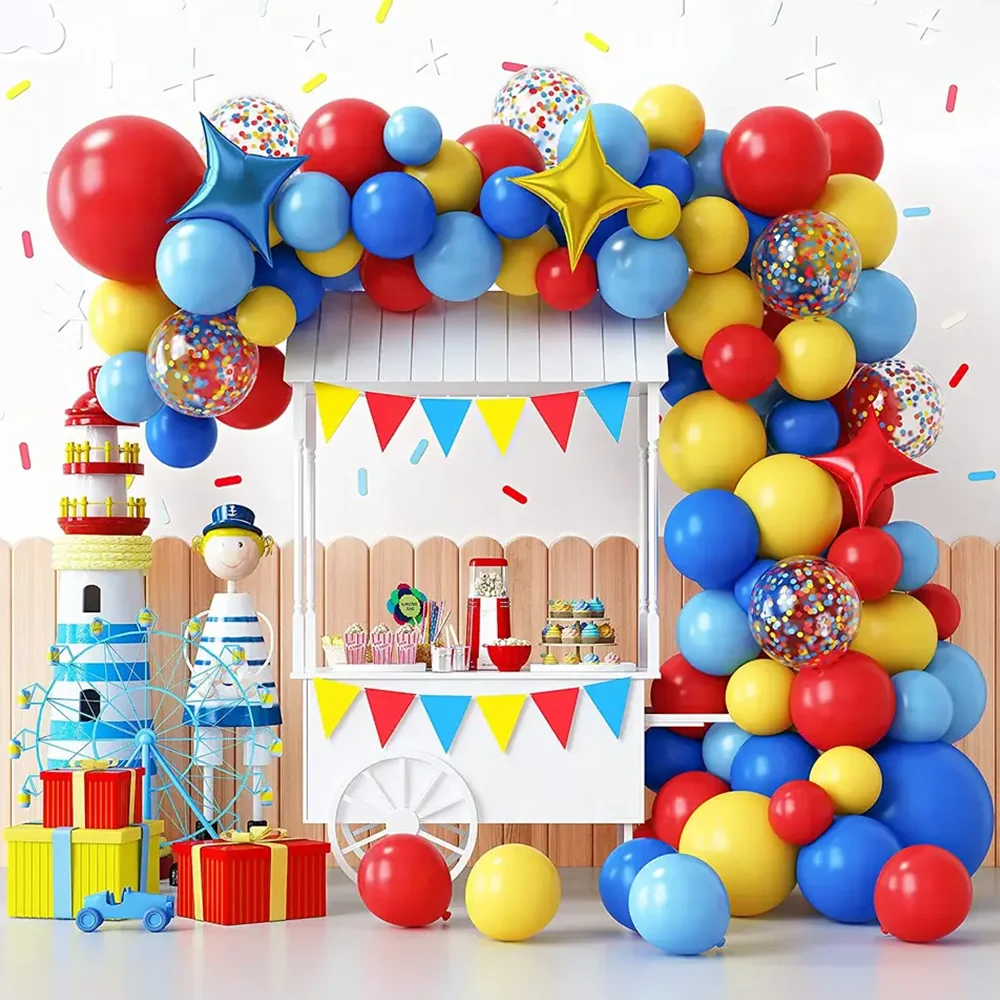 123Pcs-Carnival-Circus-Balloon-Garland-Arch-Kit-Red-Blue-Yellow-Primary ...