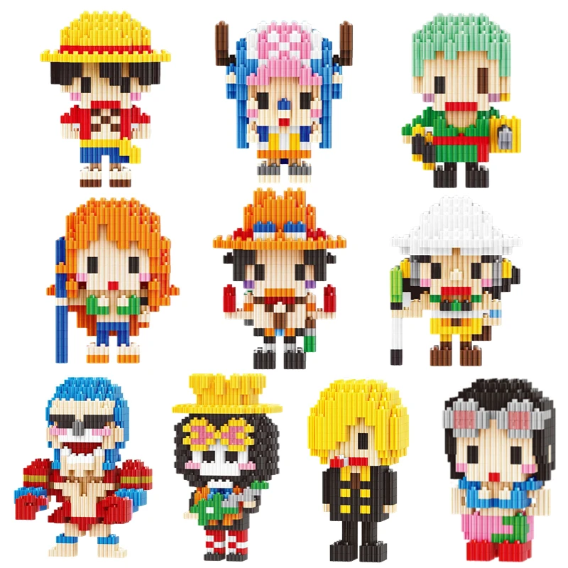 Anime-One-Piece-Building-Blocks-Micro-Particle-Connection-Blocks-Luffy ...