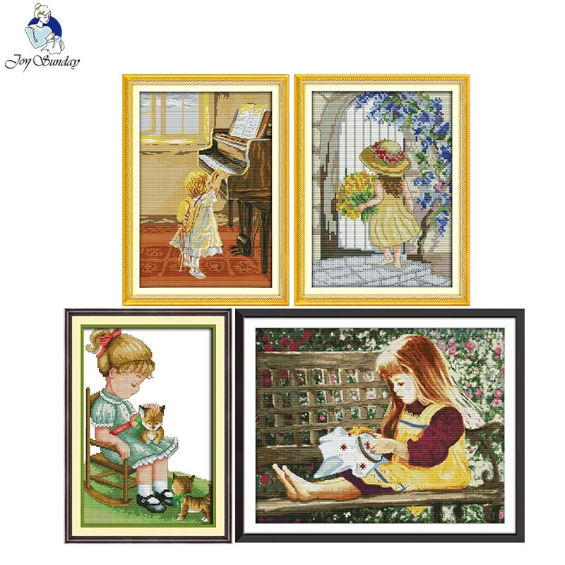 Kit-de-punto-de-cruz-contado-de-la-serie-Little-Girl-tela-impresa ...