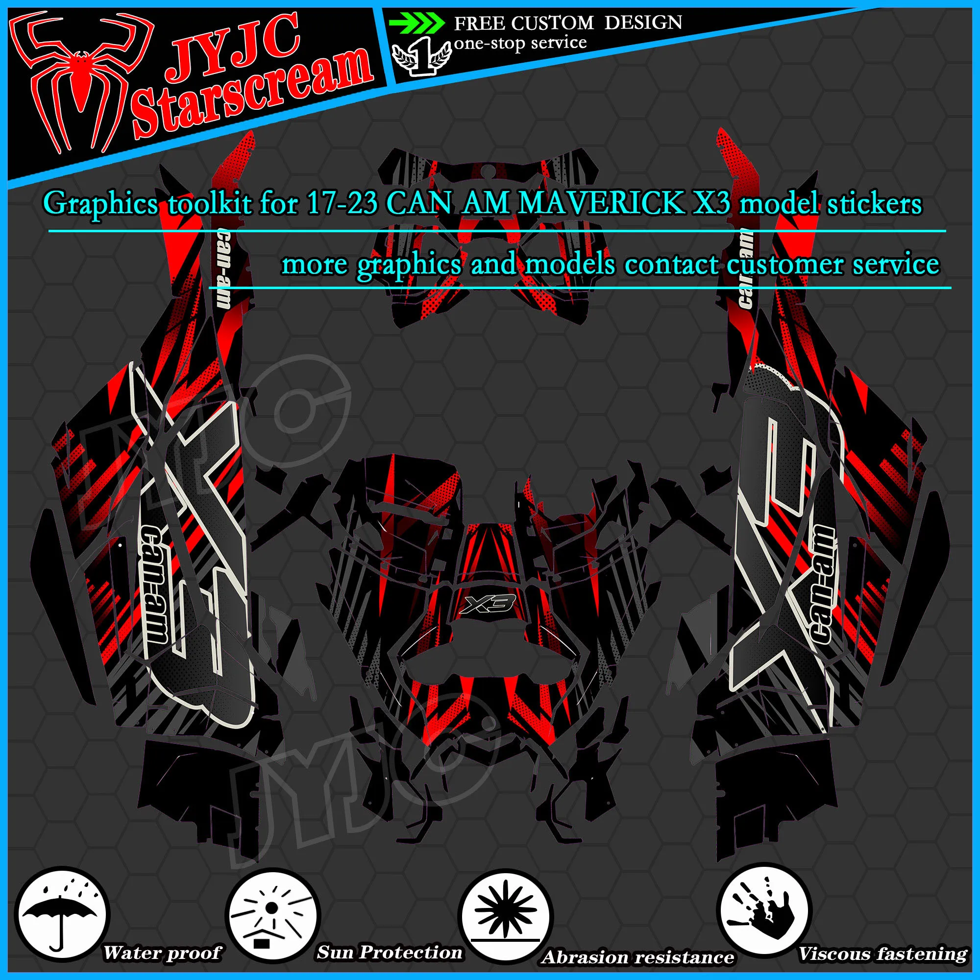 Graphic Kit for 17 18 19 20 21 22 23 CAN AM MAVERICK X3 Motorboat ...