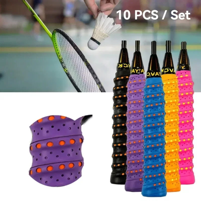 10 Pcs/set Anti-slip Sweatband Badminton Grip Tennis Overgrip Sport ...