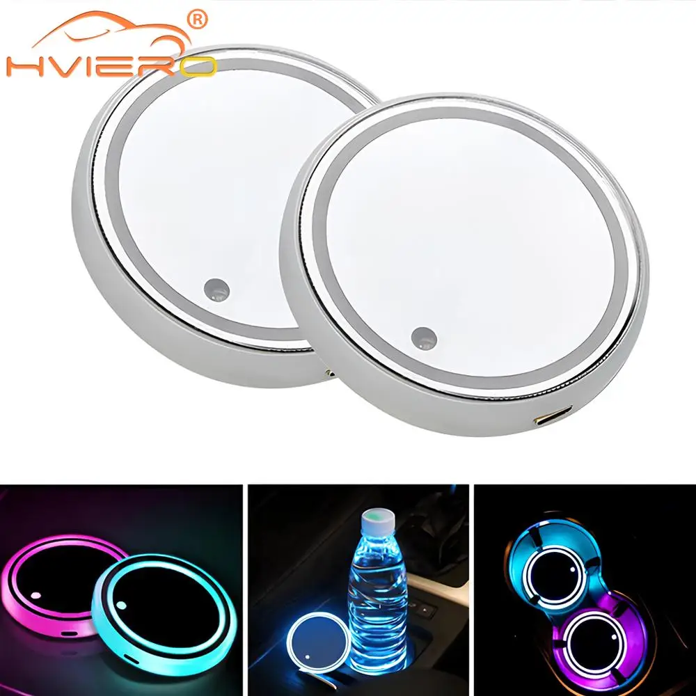 2Pcs-Auto-Led-Car-Cup-Holder-Bottom-Pad-LED-Hub-Lamp-Cover-Trim ...