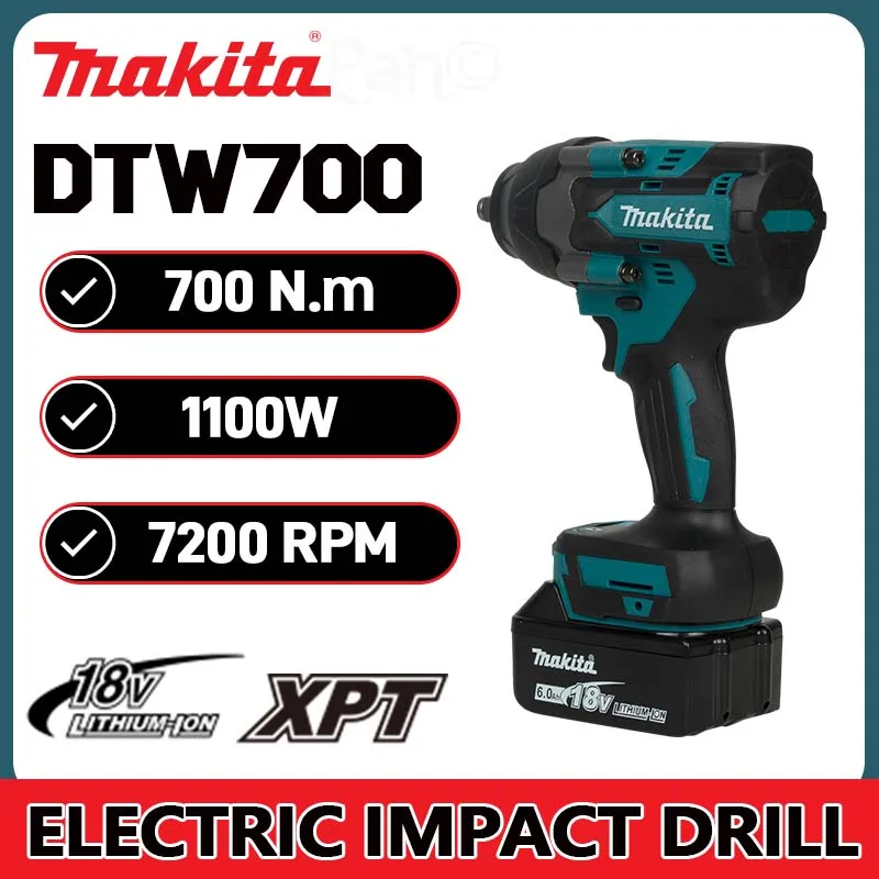 Makita-DTW700-auto-repair-wrench-impact-wind-cannon-high-torque-electric-wrench-holder-18V ...