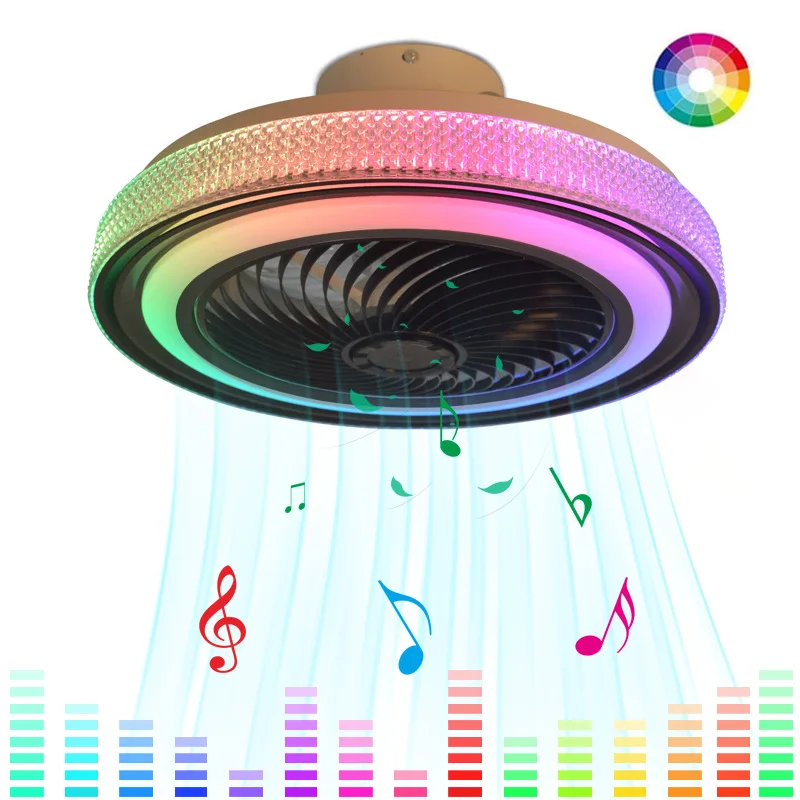 RGB-color-bedroom-fan-lamp-home-restaurant-LED-ceiling-lamp-smart-APP ...