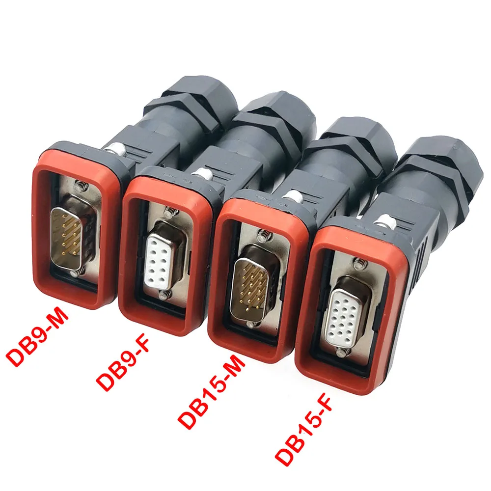 1pcs DB9 DB15 Plug Socket Male Female Waterproof Connector Cable ...