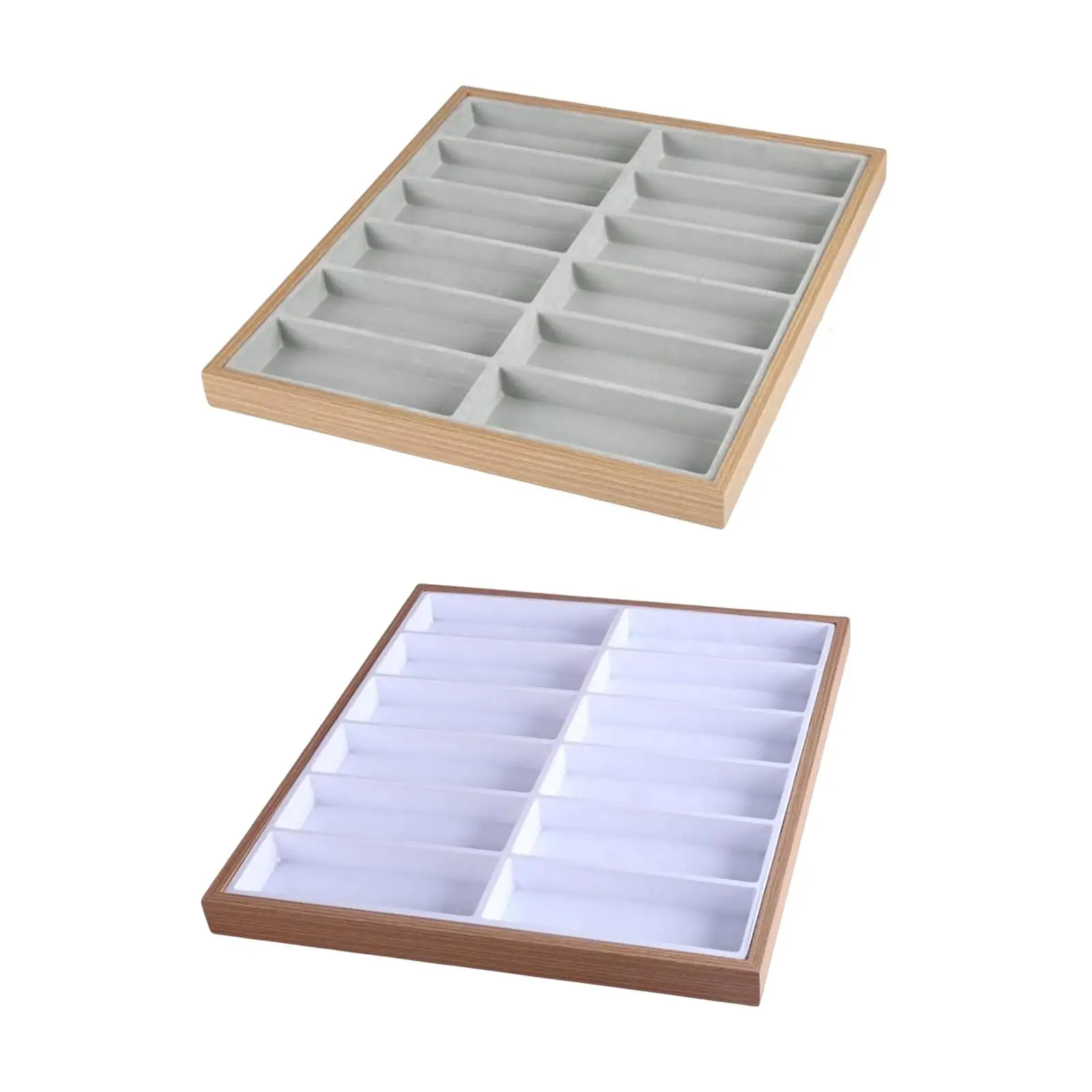 Wooden-Eyeglasses-Display-Case-12-Grids-Velvet-Lining-Sunglass-Tray ...