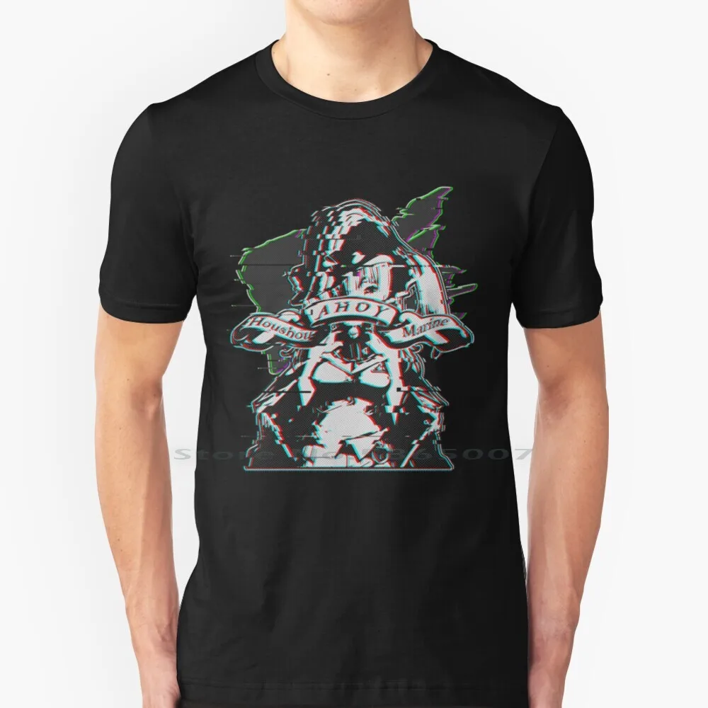Glitched-Marine-Ahoy-Hololive-Original-T-Shirt-100-Cotton-Up-To-Date ...