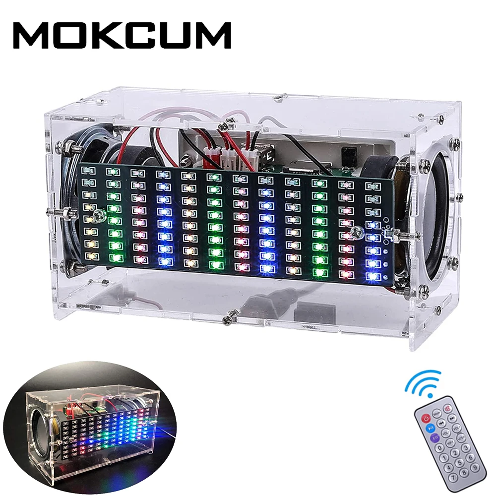 DIY Kit Audio Stereo Speaker Kit 2*3W 12 Channels LED Flashing Light ...