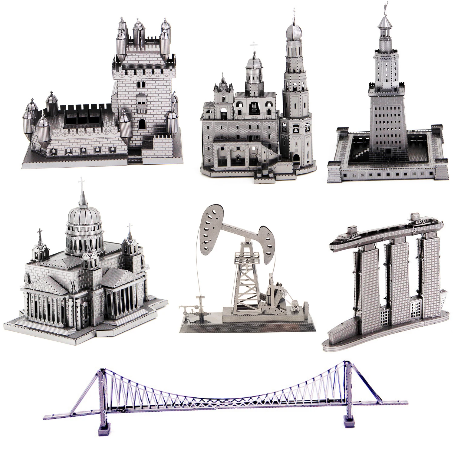 World-Architecture-II-3D-Metal-Puzzle-model-DIY-Laser-Cut-Jigsaw-Model ...