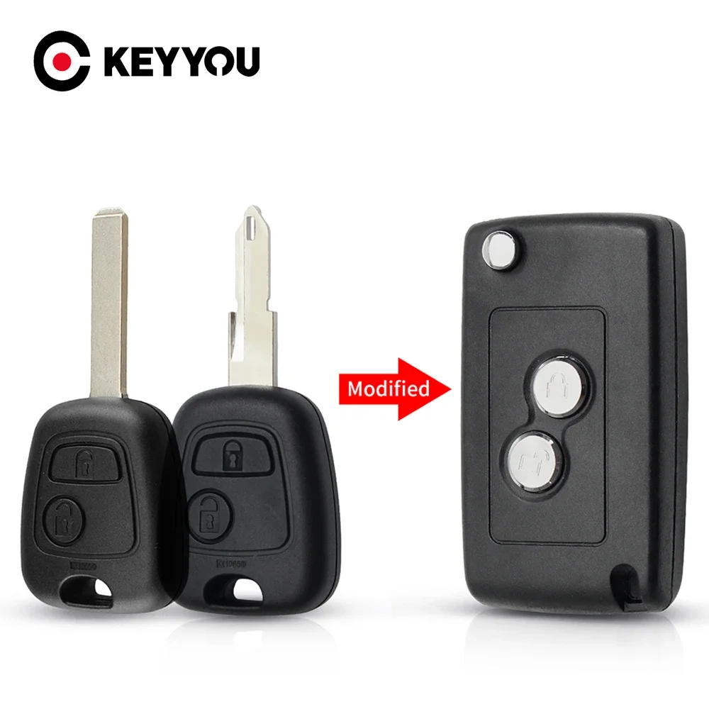 KEYYOU-2-BTN-Modified-Flip-Car-key-for-Citroen-C1-C2-C3-C4-Picasso ...