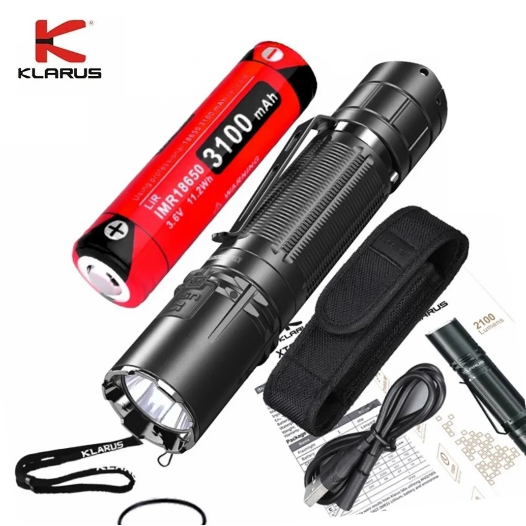 Klarus-XT2CR-PRO-Police-LED-Flashlight-2100LM-Torch-Lighter-with-18650 ...