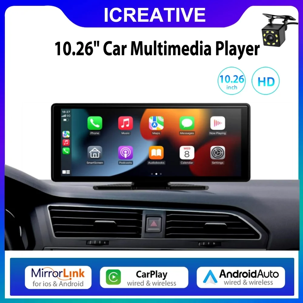 Wireless-Carplay-Car-Radio-Universal-10-26-Inch-Touch-Screen-Multimedia ...