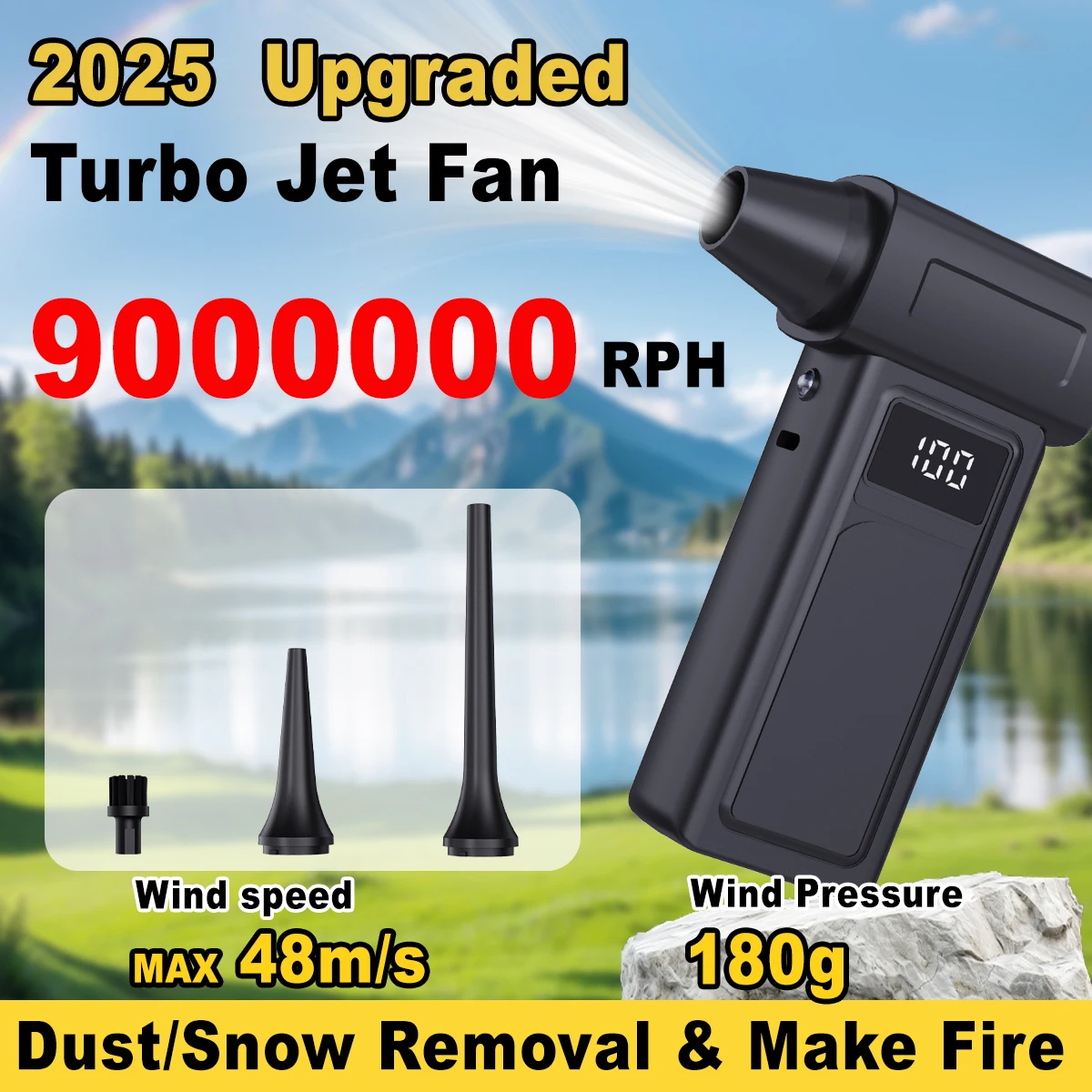 9000000RPM Turbo Jet Blower Vacuum High Speed Air Blower Wireless ...
