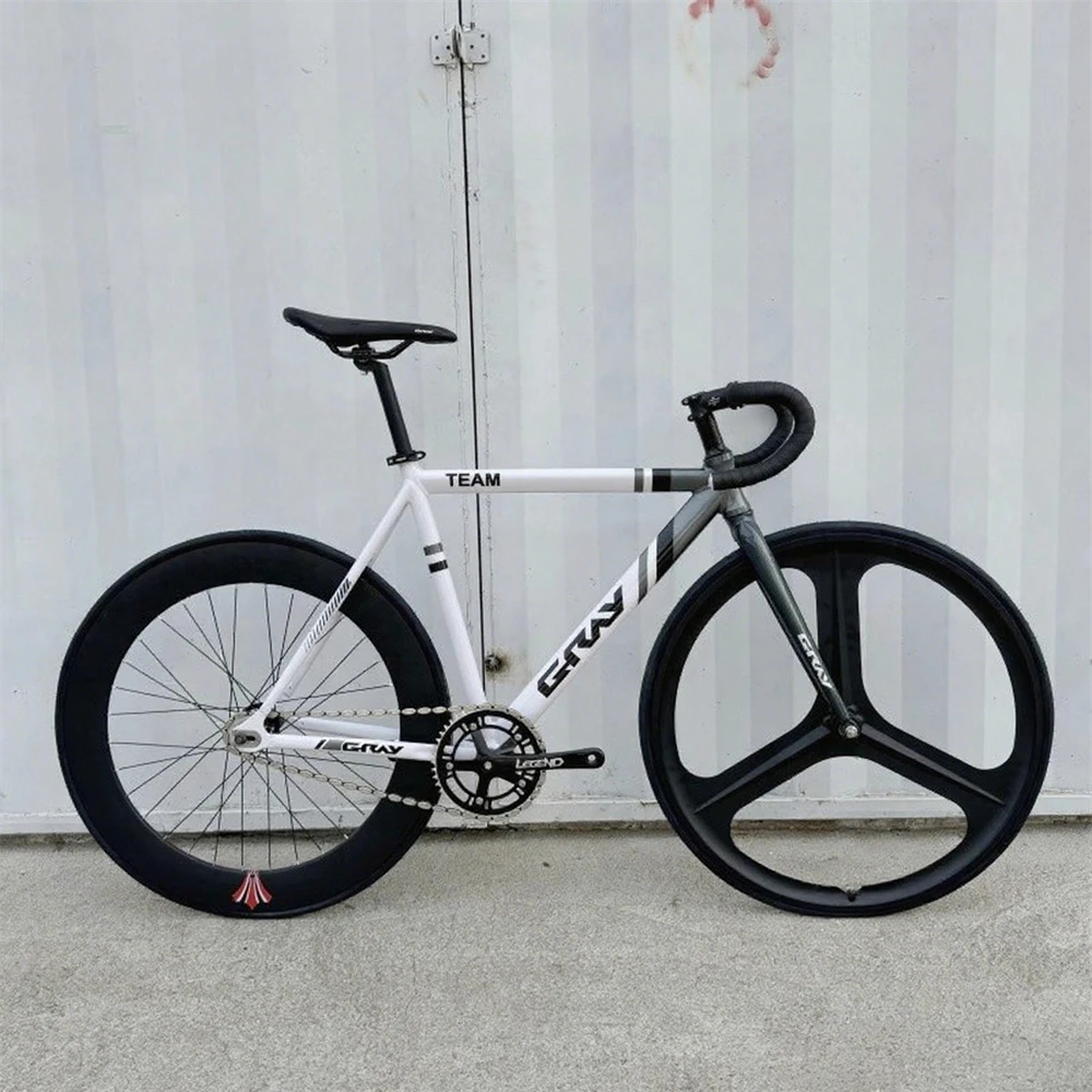 GRAY TEAM Fixed Gear Bike Fixie Bicycle Aluminum Alloy Frame 700C Front ...