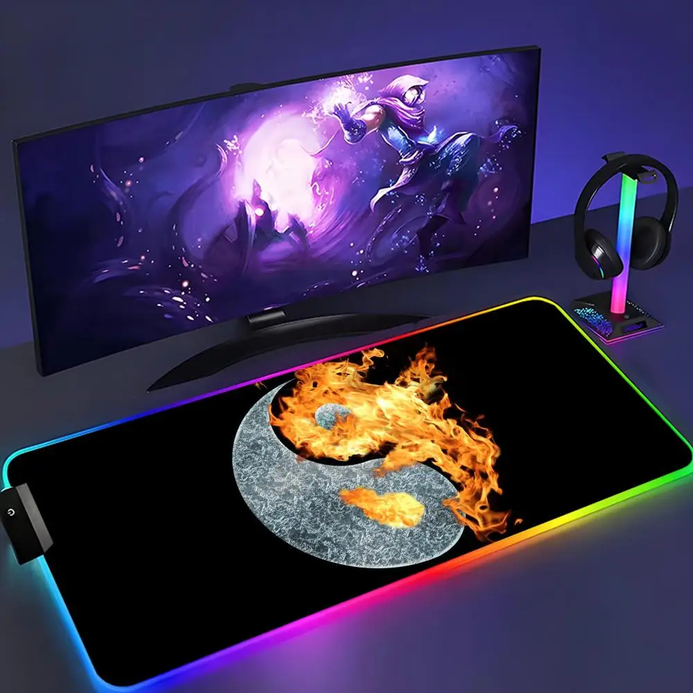 yin yang art Mouse Pad XXL RGB Mouse Pad Kawaii Gaming Accessories ...