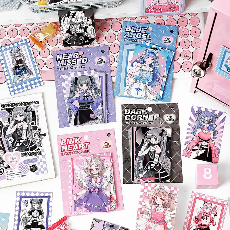 MOHAMM-10-Sheets-Cute-Cartoon-Anime-Girl-Character-Scrapbooking ...