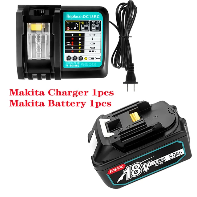 100% Original Makita 18V 8000MAh Rechargeable Power Tools Makita Battery With LED Li-ion ...