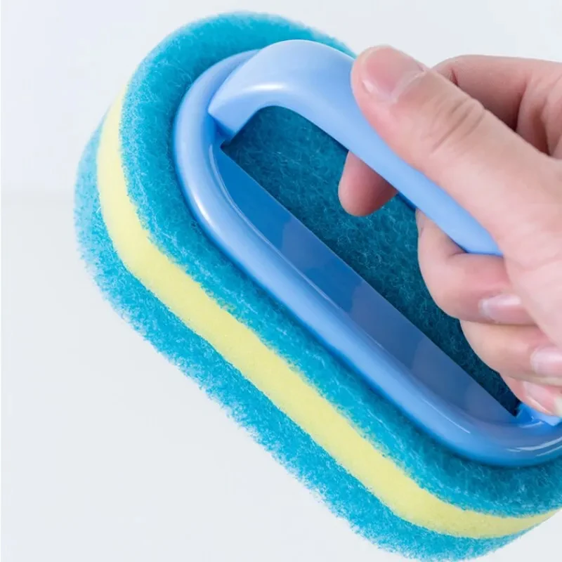 Cleaning-Brush-with-Handle-Kitchen-Sponge-Wipe-Thickening-Bathroom-Tile ...