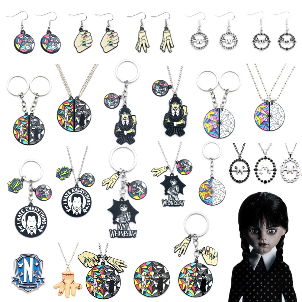 20Pcs Wednesday Addams Necklace Cosplay Enid Talisman Ophelia Pendant ...