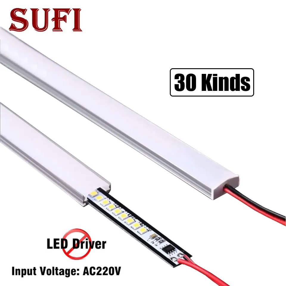Barre Lumineuse LED Rigide et Rigide, 20cm, 30cm, 40cm, 50cm, AC 220V ...