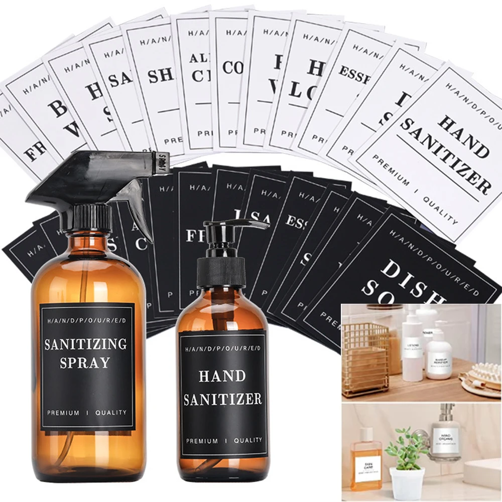 12Pcs-20Pcs-Simple-Black-Bathroom-Tank-Storage-Label-Hand-Sanitizer ...