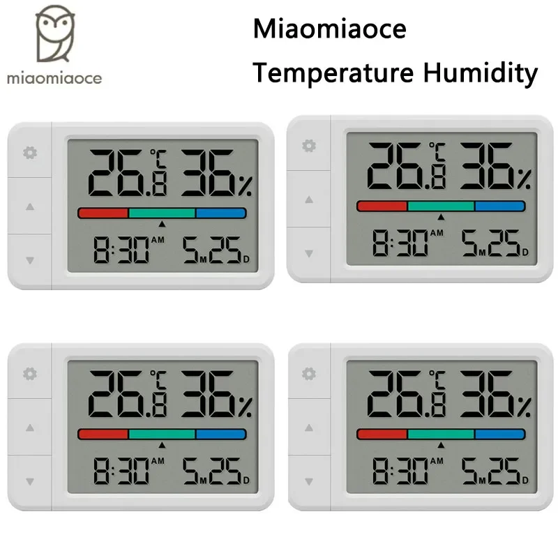 Youpin Miaomiaoce Thermometer Mini Humidity Hygrometer Clock Date Big ...