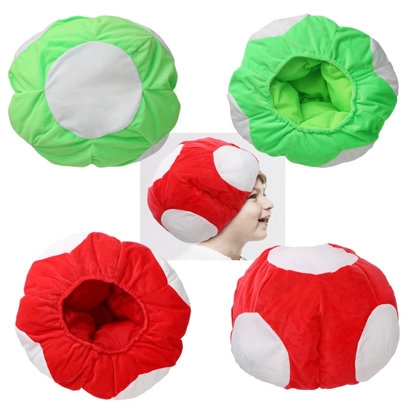 Game-Mario-Luigi-Bros-Toad-Mushroom-Cosplay-Hat-Red-Green-Blue ...