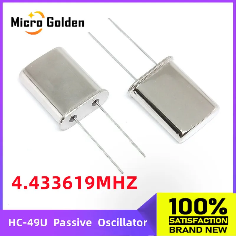 (10pcs) 4.433619M 4.433619MHZ 4.433MHZ Passive Crystal Oscillator HC 49U 2Pin Quartz Crystal ...