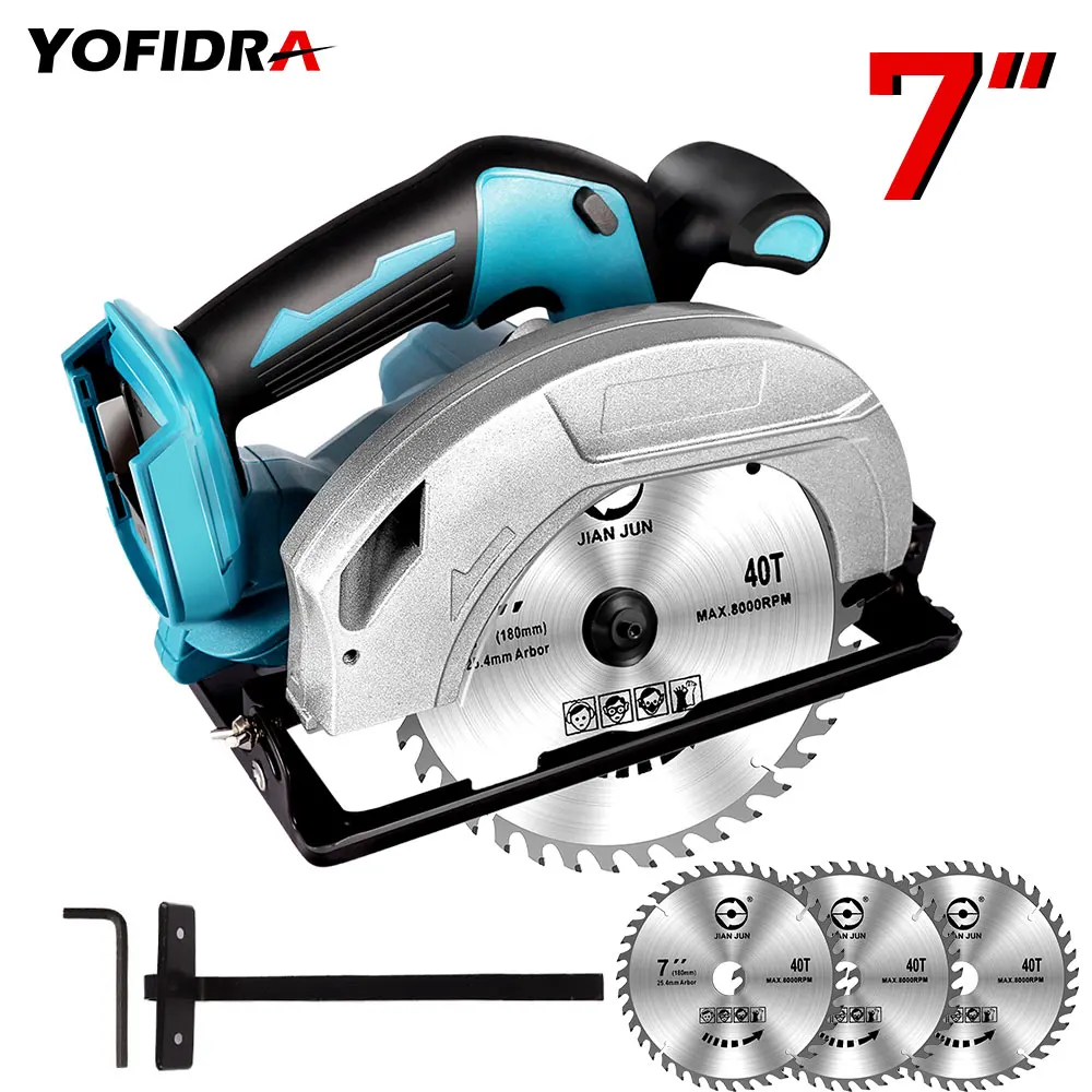 Brushless-7Inch-180mm-Electric-Circular-Saw-Cordless-Adjustable-Angle ...