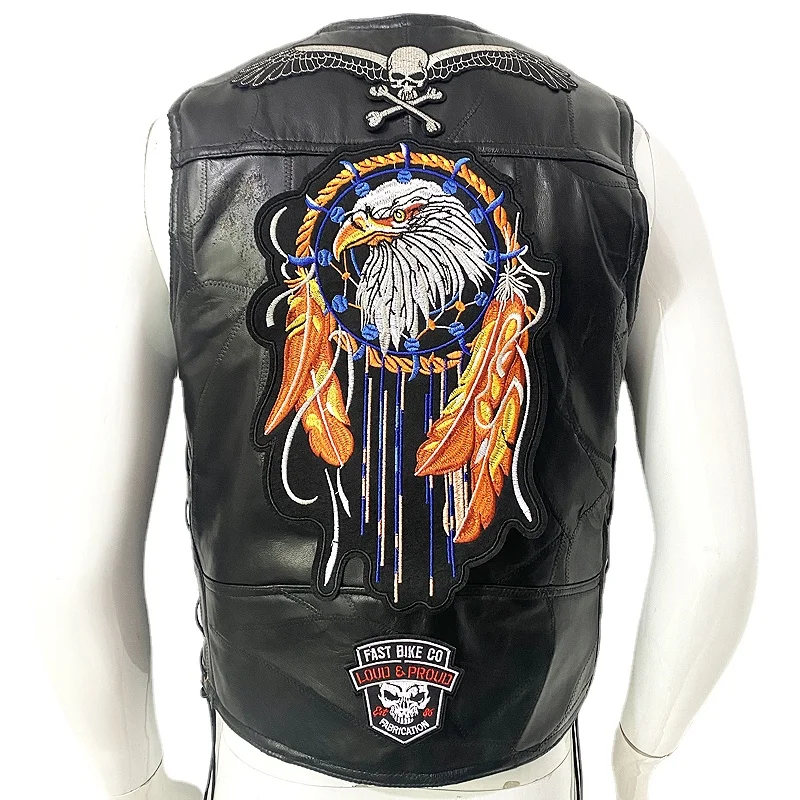 New-Moto-Vest-Patch-Men-s-Short-Motorcycle-Sleeveless-Jacket-Biker ...