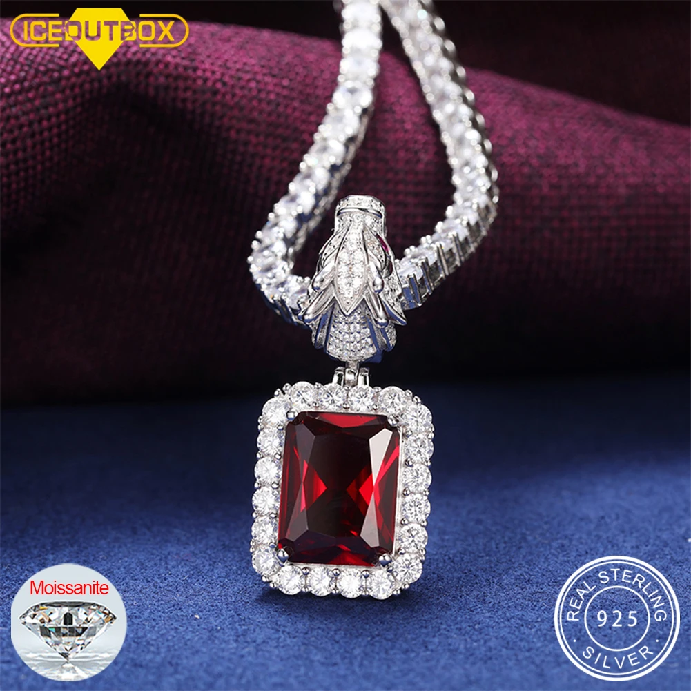 S925-Domineering-Triangle-Dragon-Head-Bail-Red-Cubic-Zirconia-Gem ...