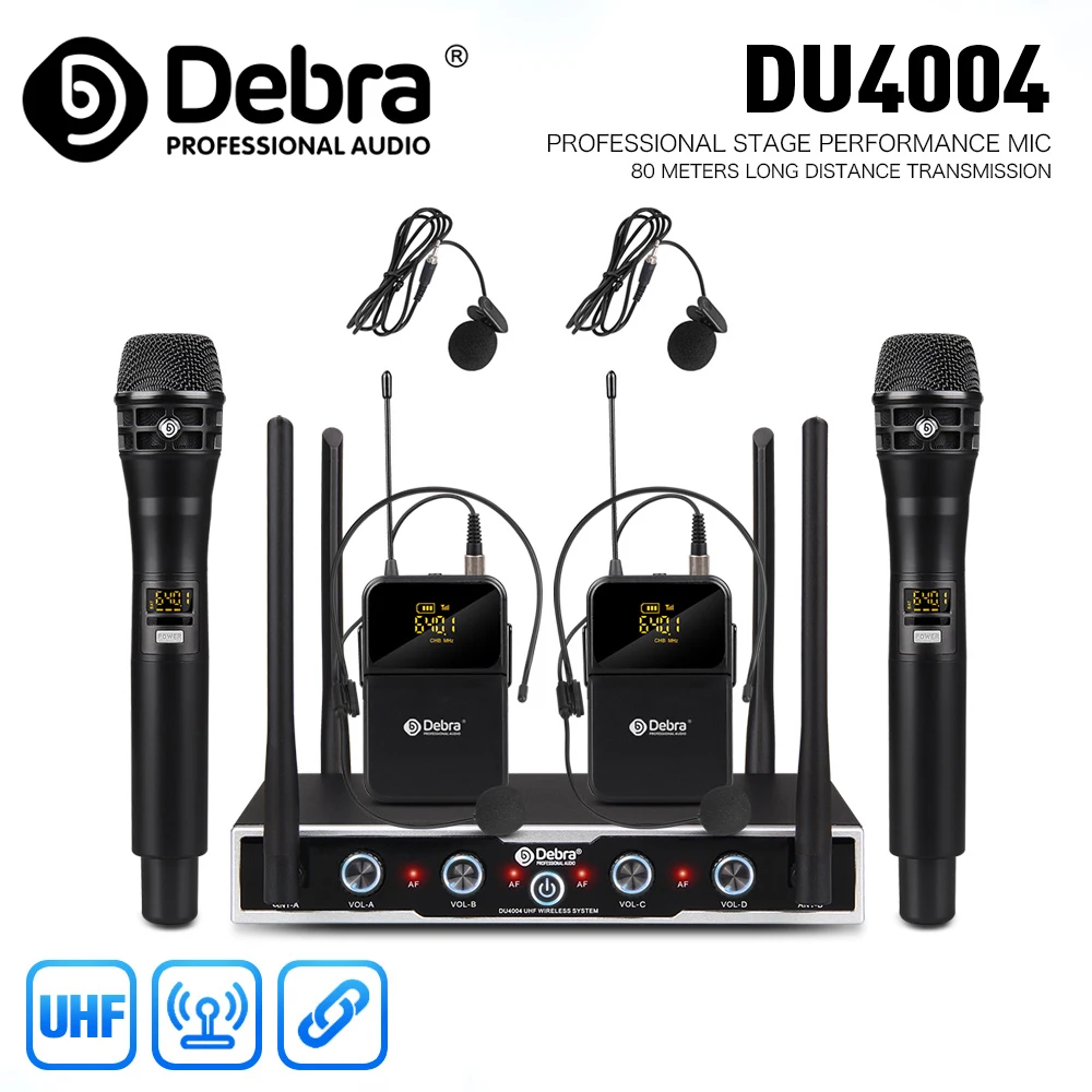 DU4004-UHF-4-channel-wireless-conference-microphone-with-lavalier ...