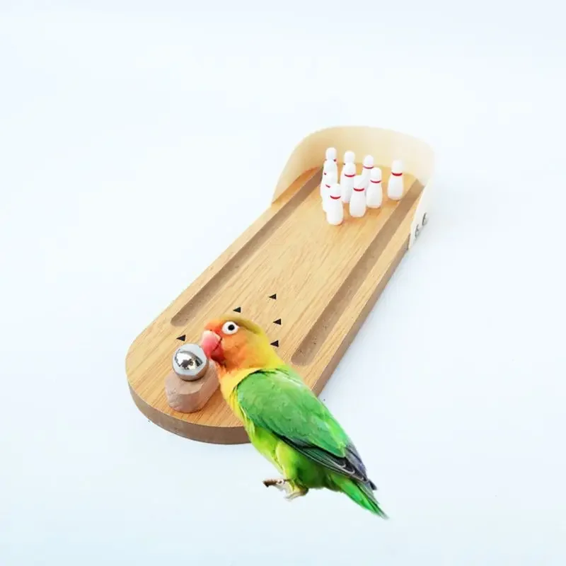 Bird-Training-Toy-Set-Wooden-Mini-Desktop-Bowling-for-Parrots-Budgies ...