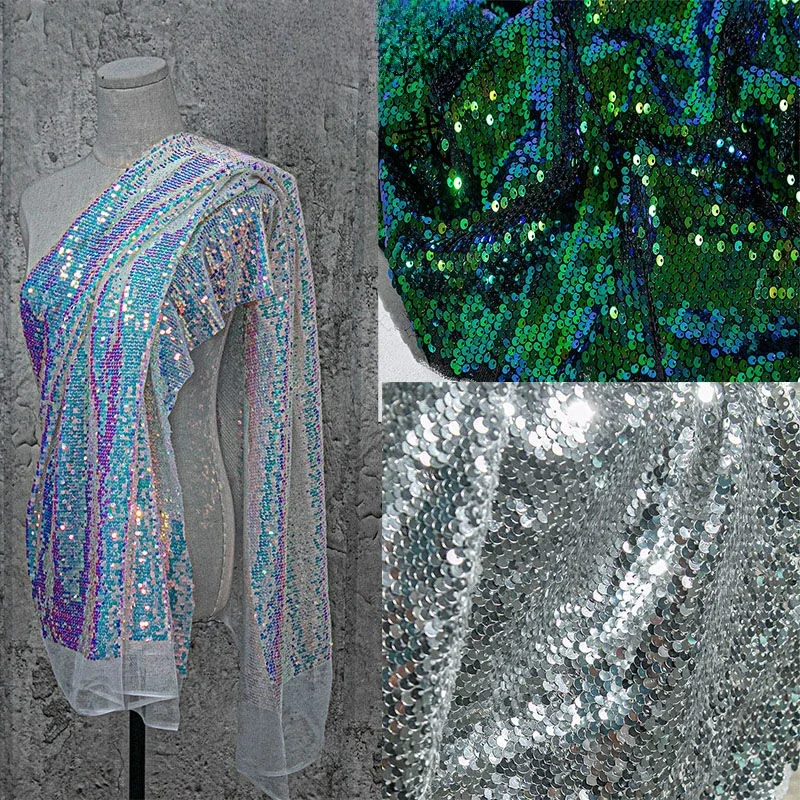 5mm Fish Scale Sequin Fabric Round Bead Iridescent Decorative ...
