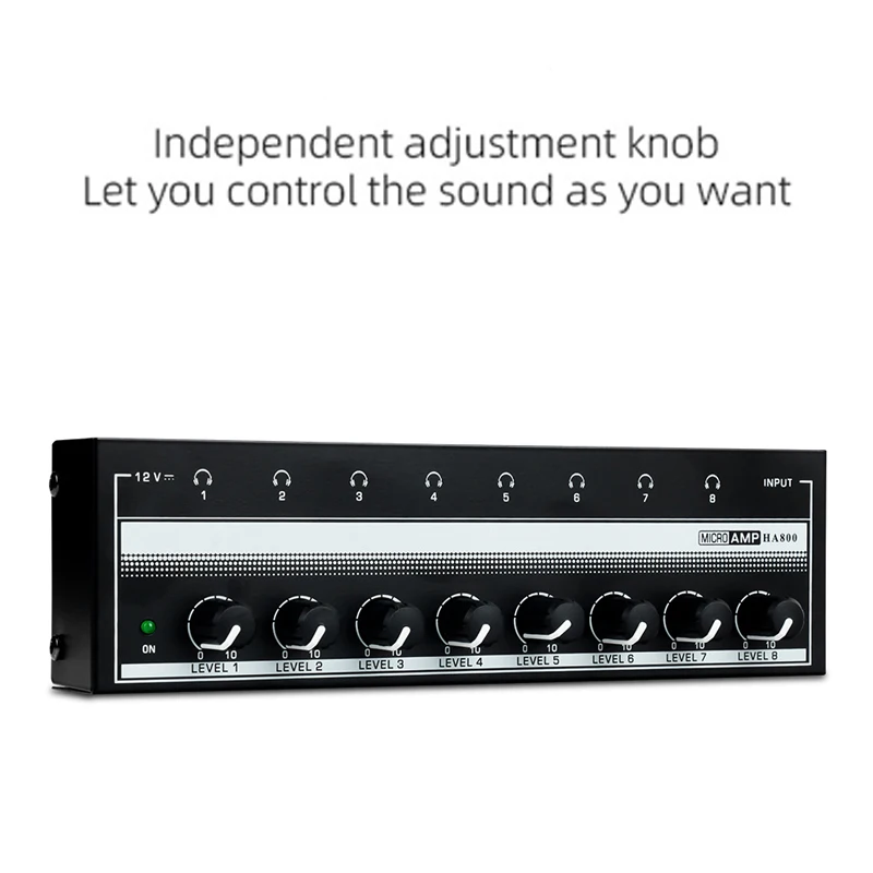 8-Channel-Headphone-amplifier-Audio-HA800-Stereo-Amp-Microamp-Amplifier ...